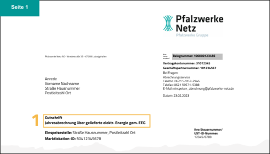 Abrechnungserklärung | Pfalzwerke Netz AG